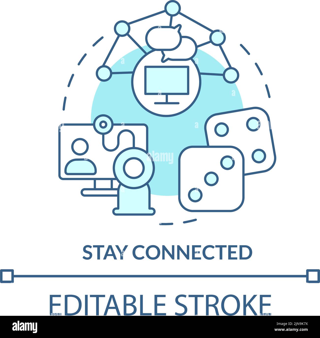 Stay connected turquoise concept icon Stock Vector Image & Art - Alamy