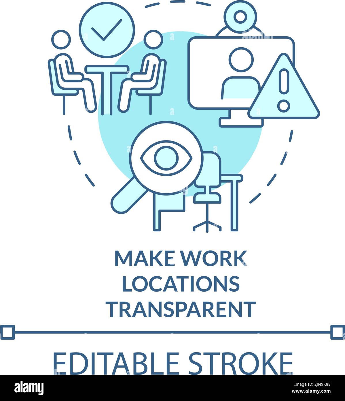 Make work locations transparent turquoise concept icon Stock Vector Image & Art - Alamy