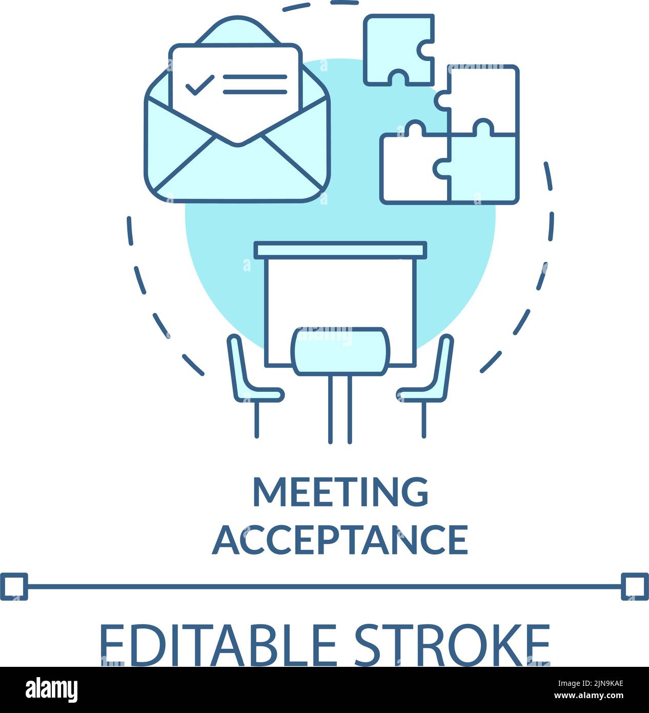 Meeting acceptance turquoise concept icon Stock Vector Image & Art - Alamy