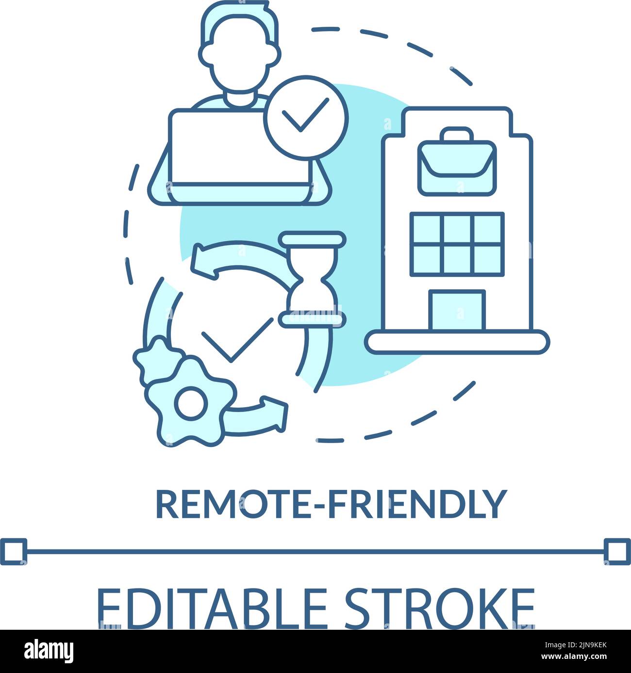 Remote friendly turquoise concept icon Stock Vector Image & Art - Alamy