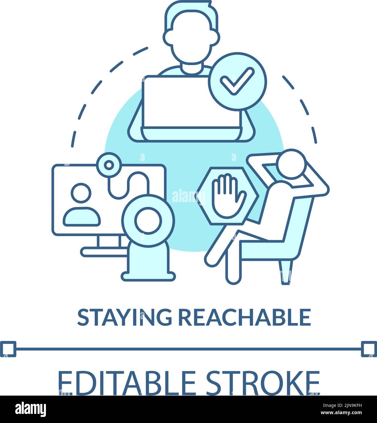 Staying reachable turquoise concept icon Stock Vector Image & Art - Alamy