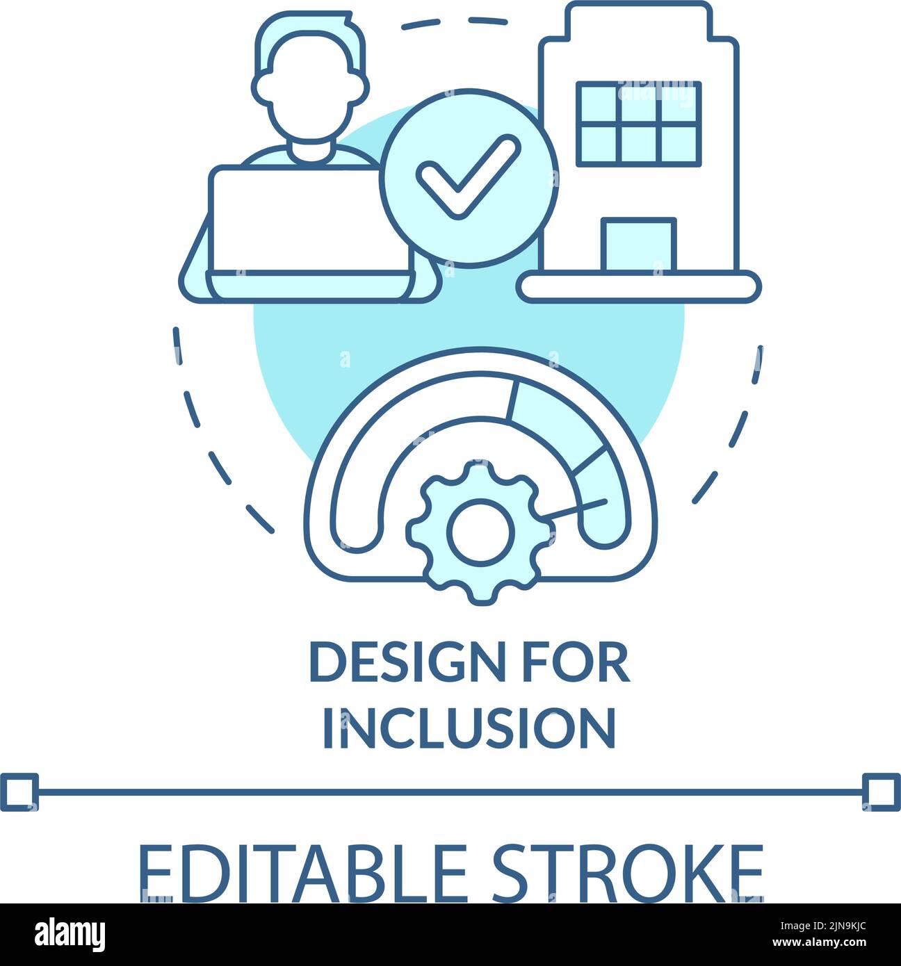 Design for inclusion turquoise concept icon Stock Vector Image & Art ...