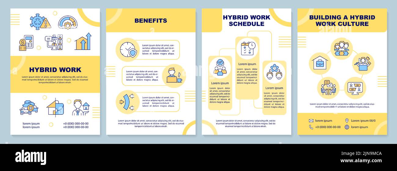Hybrid work yellow brochure template Stock Vector Image & Art - Alamy