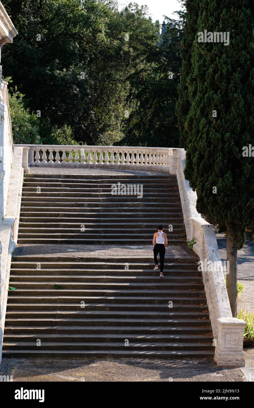 Florence, Italy - July 23 2022:Staircase leading to the Basilica of San ...