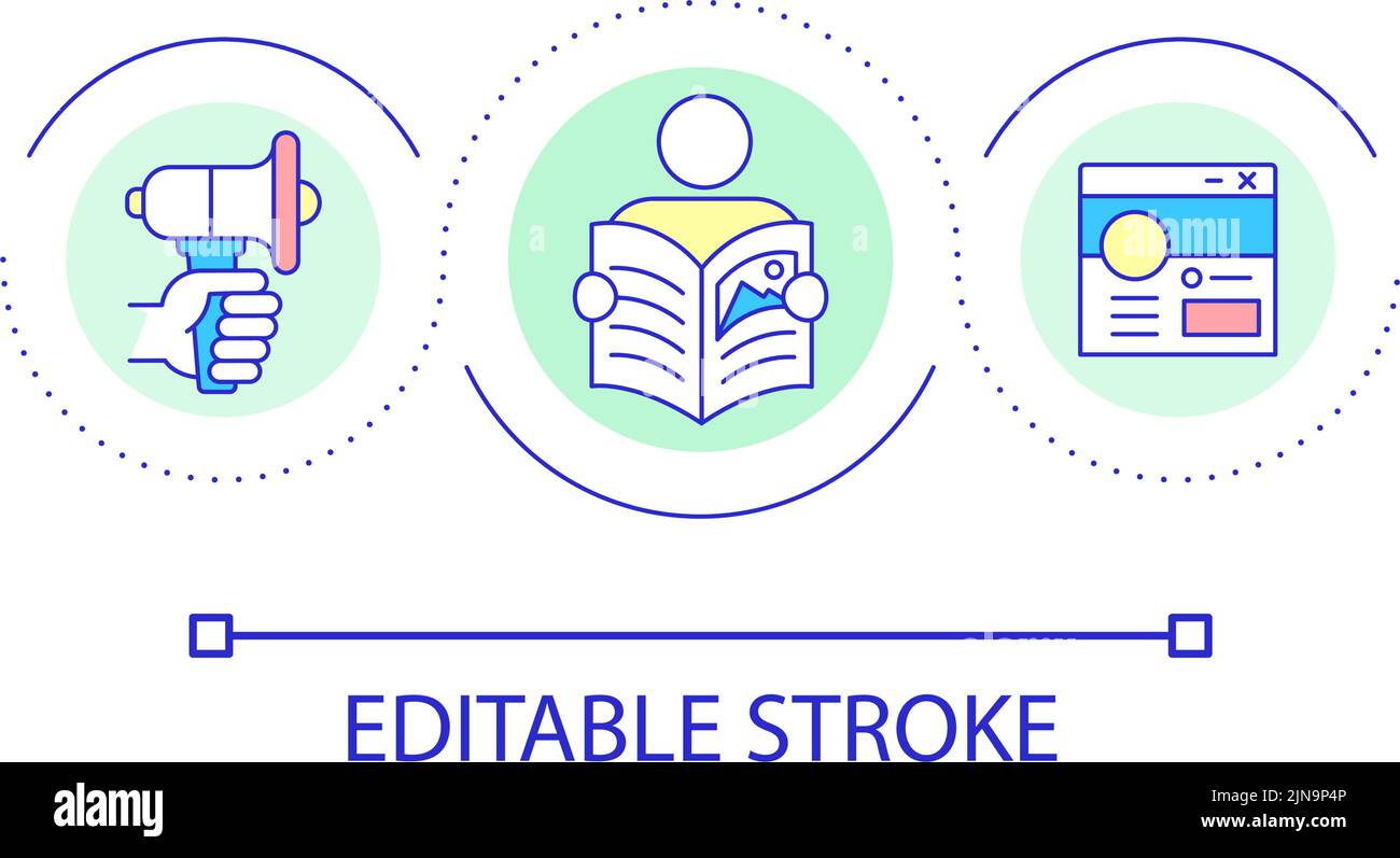 Advertising media channels loop concept icon Stock Vector Image & Art ...