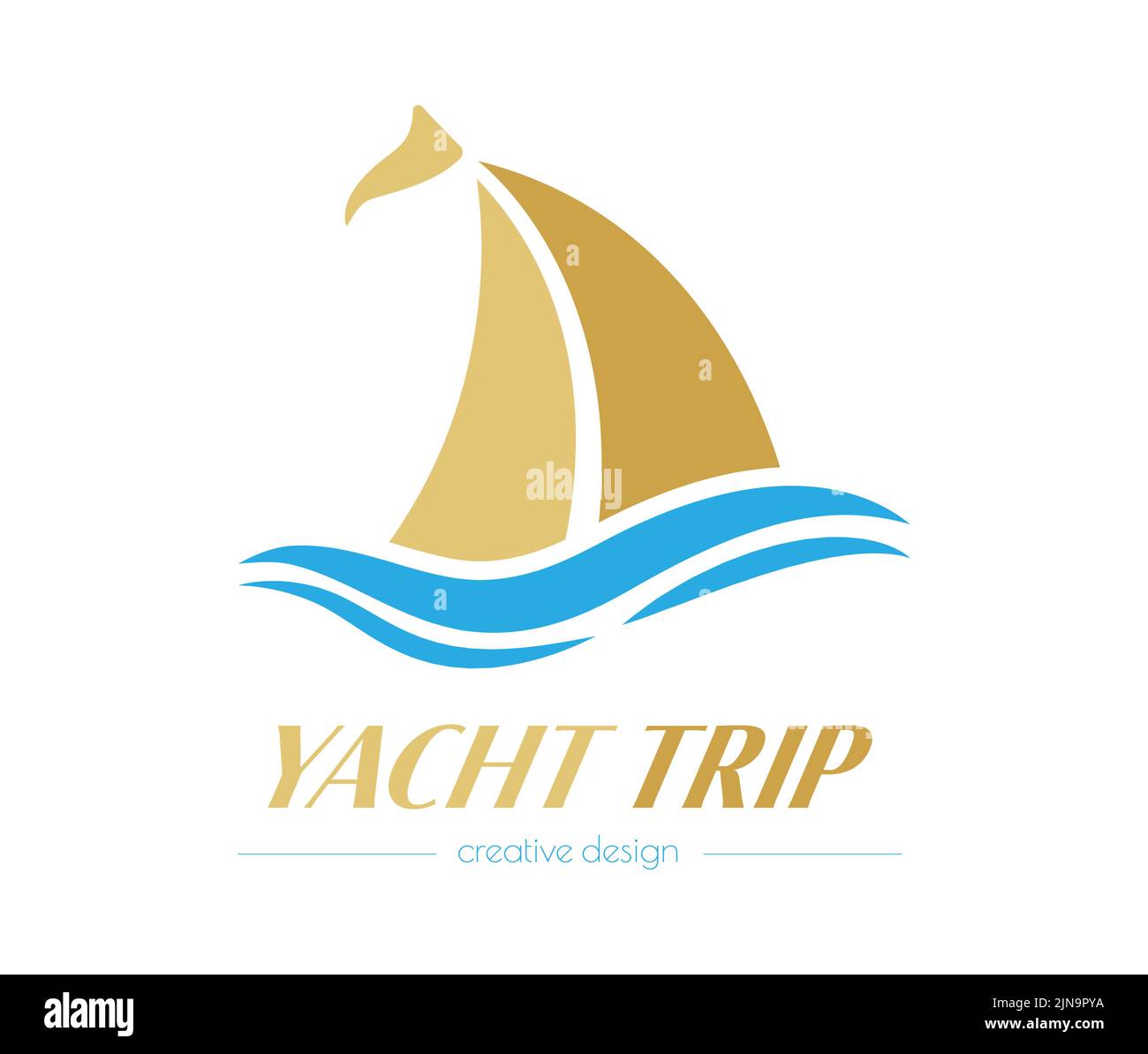 A yacht trip. Template for logo, sticker, logo, label and creative idea ...