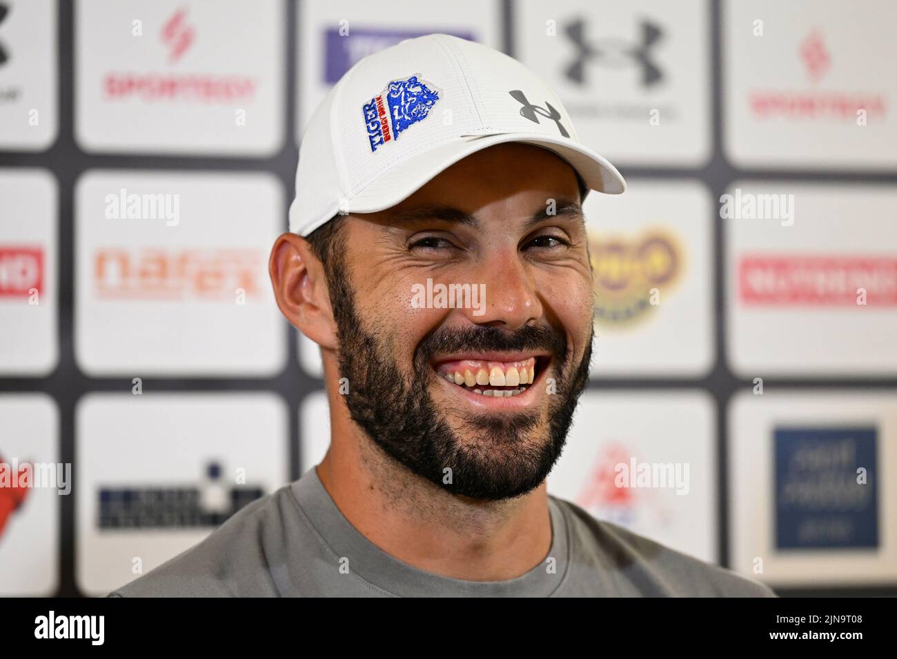 Czech sprint canoeist Josef Dostal smiles during the press conference ...