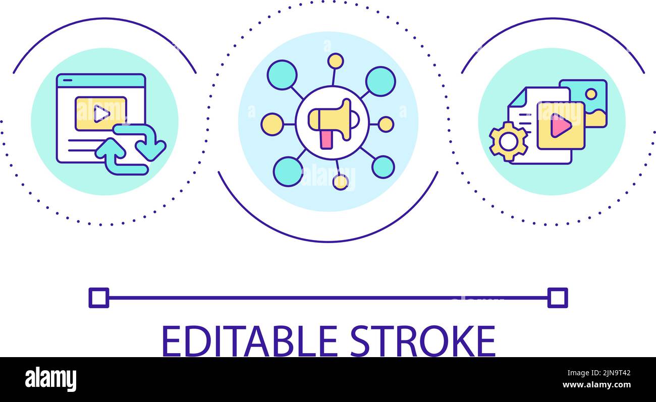 Sharing on social media loop concept icon Stock Vector Image & Art - Alamy