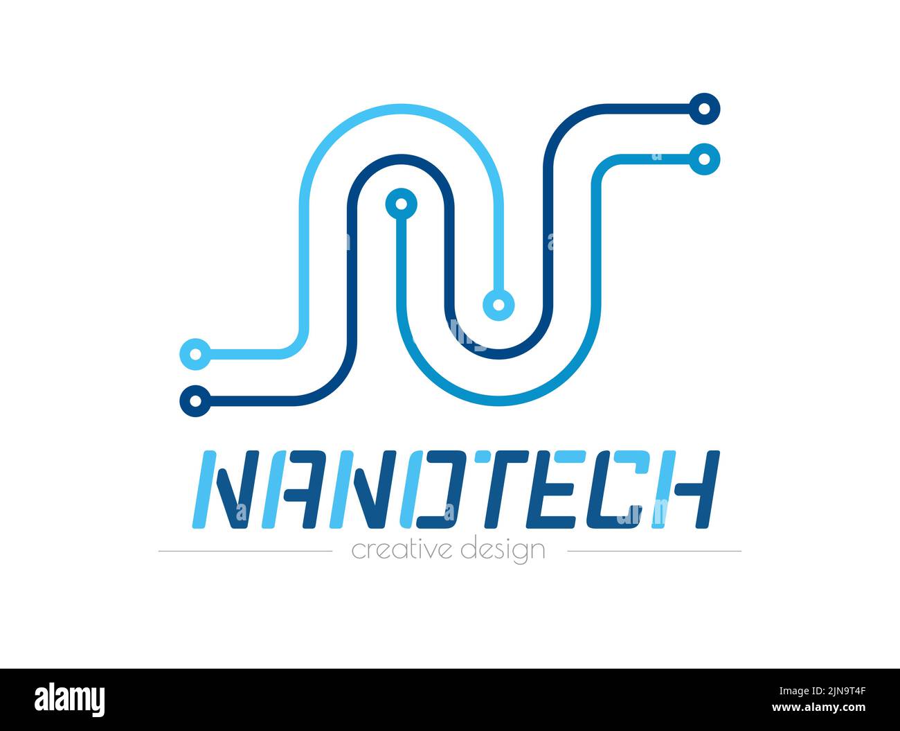 Nanotechnology. A template for a conceptual abstract logo or logo for a ...