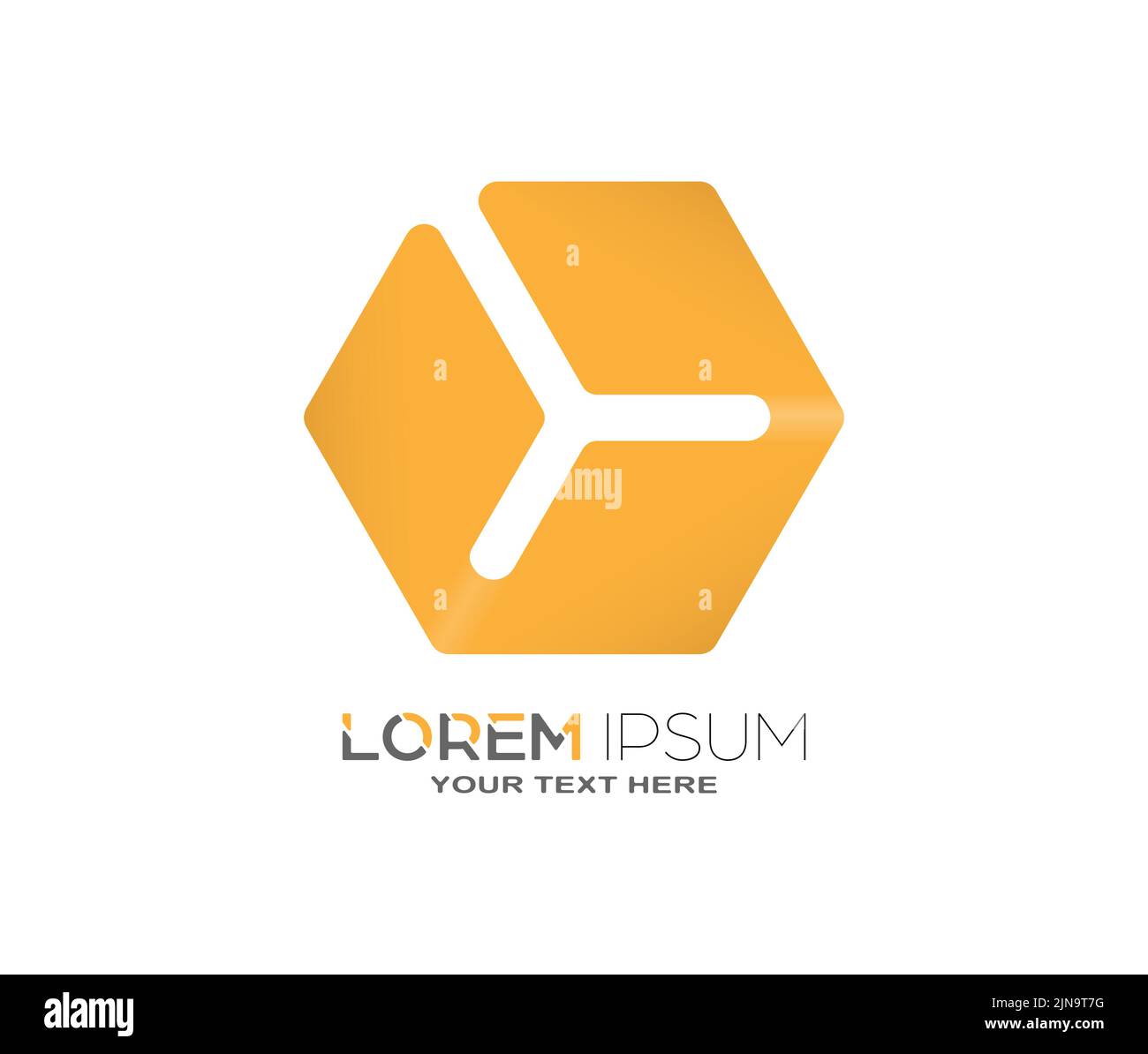 Cube. Template of an abstract geometric logo, sticker, emblem or label ...