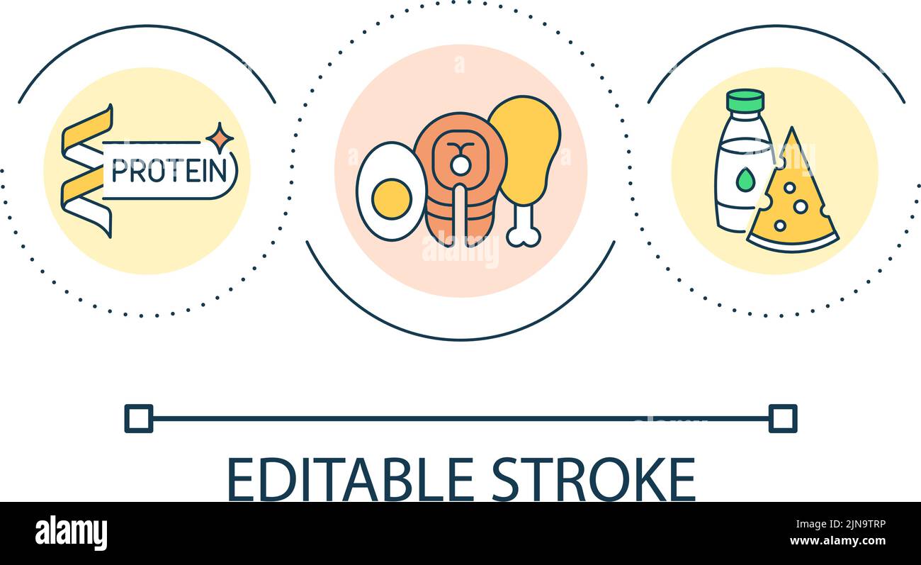 High protein foods loop concept icon Stock Vector Image & Art - Alamy
