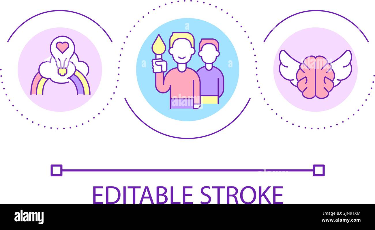 Innovation-friendly culture in workplace loop concept icon Stock Vector ...