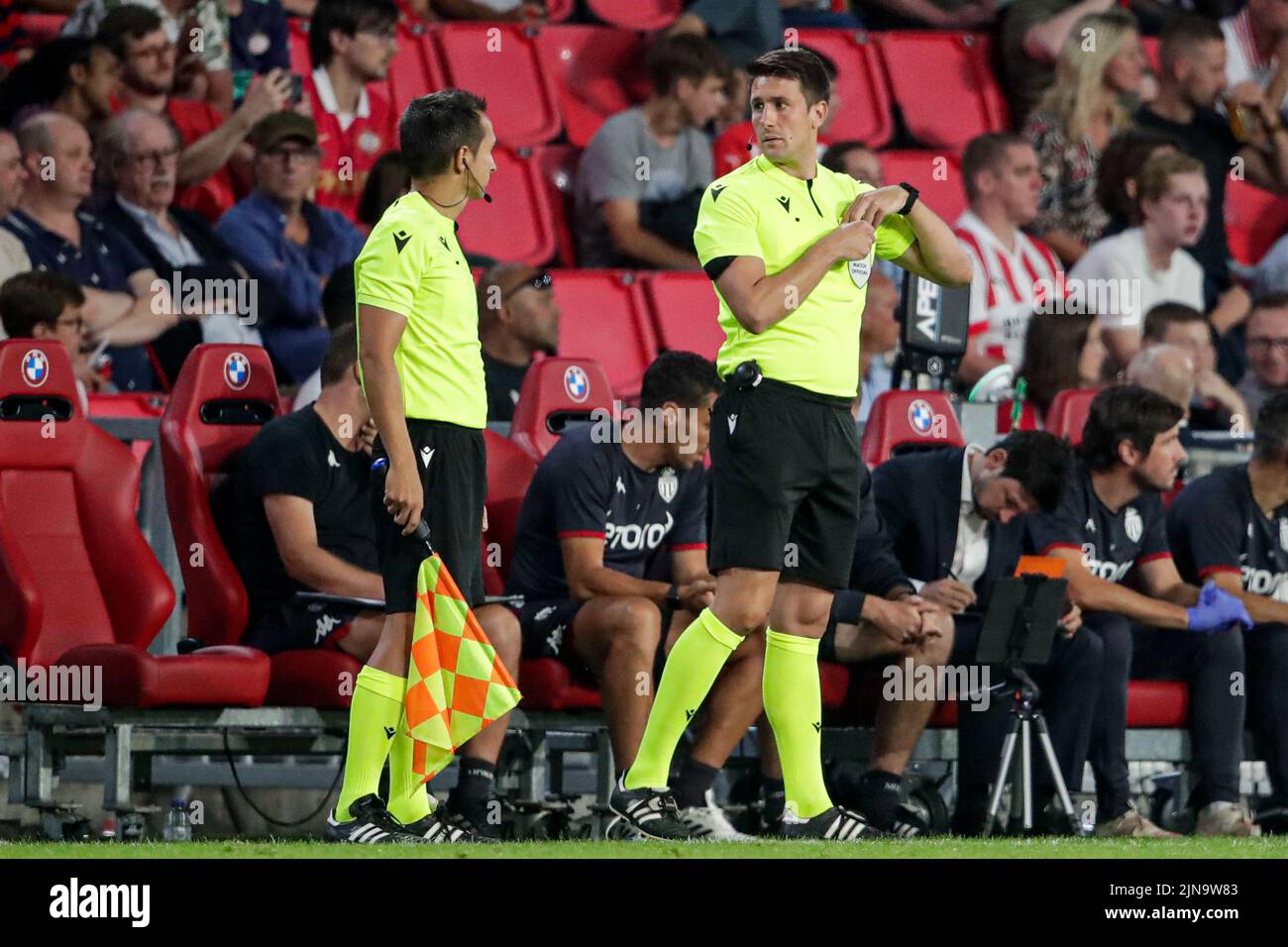 EINDHOVEN, NETHERLANDS - AUGUST 9: Assistant Referee Angel Nevado ...