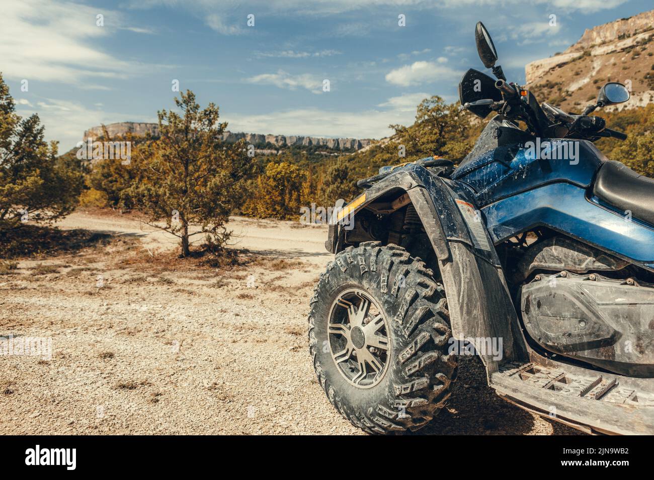 Country road quad bike helmet hi-res stock photography and images - Alamy