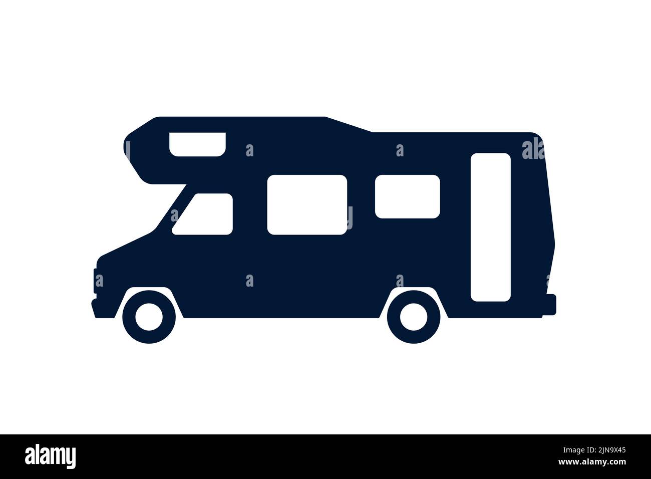 Classic vintage camper van or motorhome icon isolated on white ...