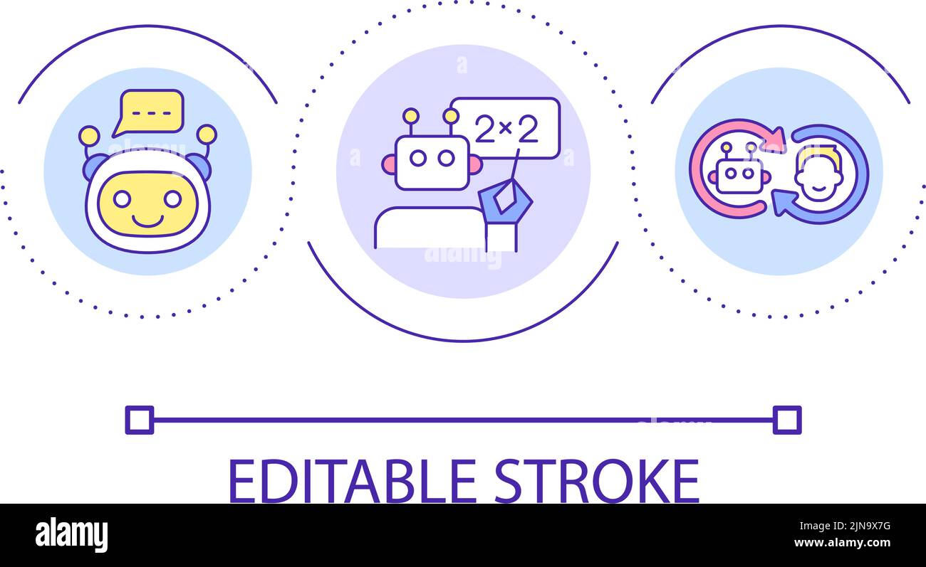 Artificial intelligence replacing humans loop concept icon Stock Vector ... Artificial intelligence replacing humans loop concept icon Stock Vector ...