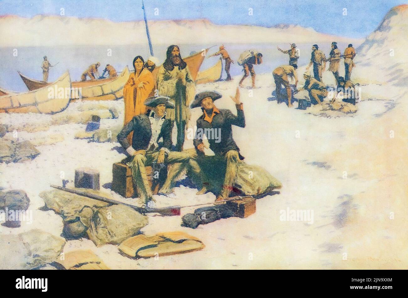 The Great Explorers. Lewis and Clark expedition of 1804 - 1806. After a ...