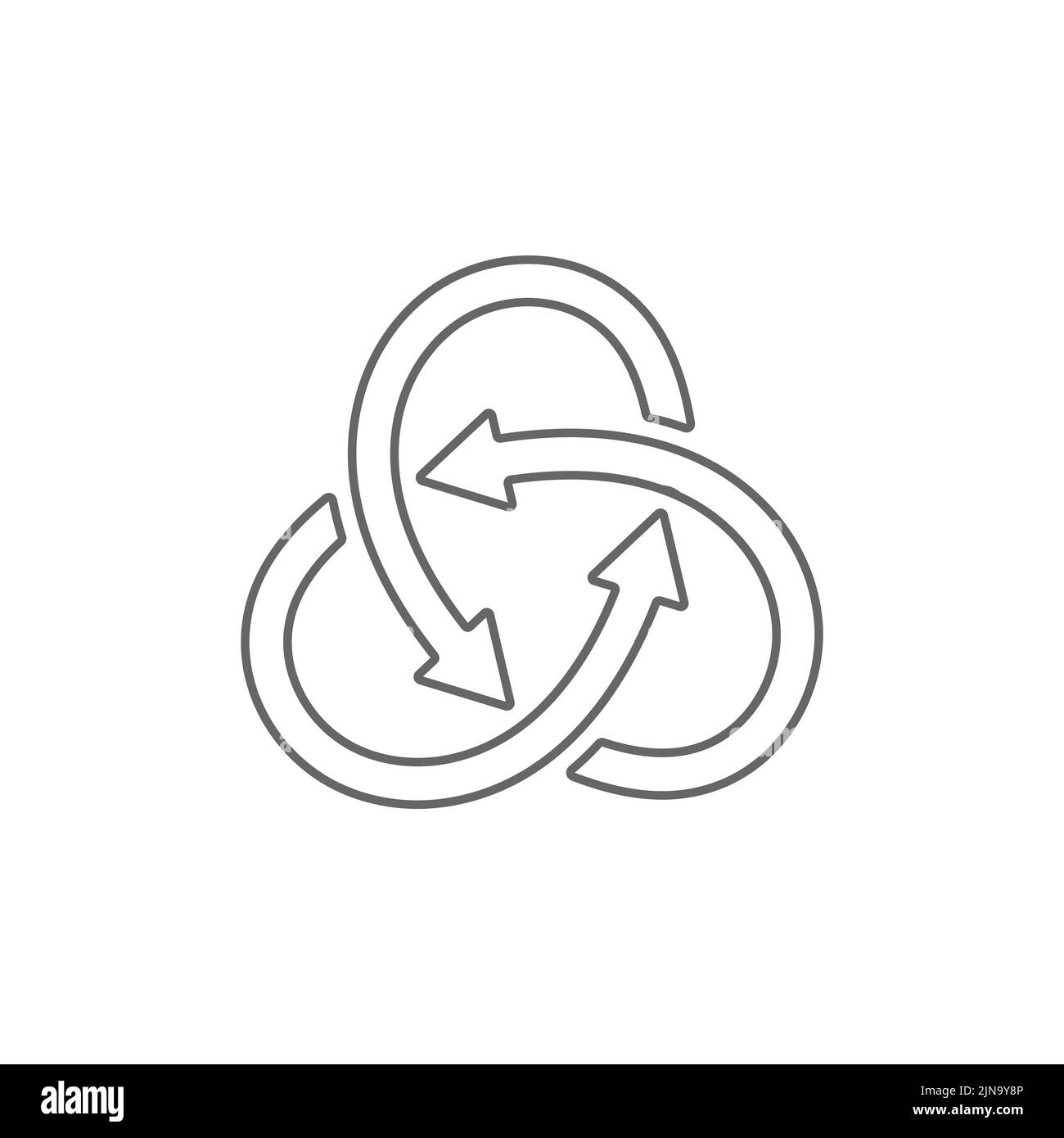 Interaction. Logo template of interlaced arrows for websites ...