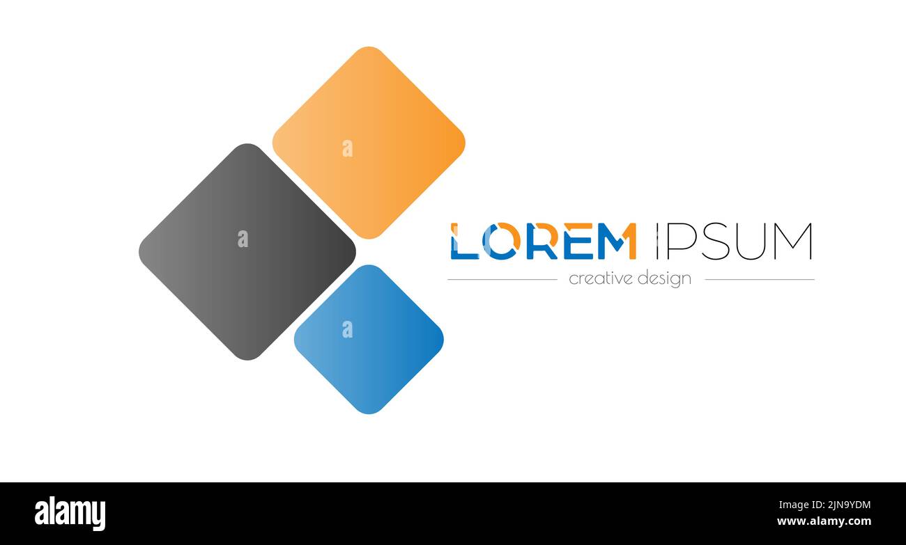 Multicolored squares. Template for an abstract geometric logo, sticker ...