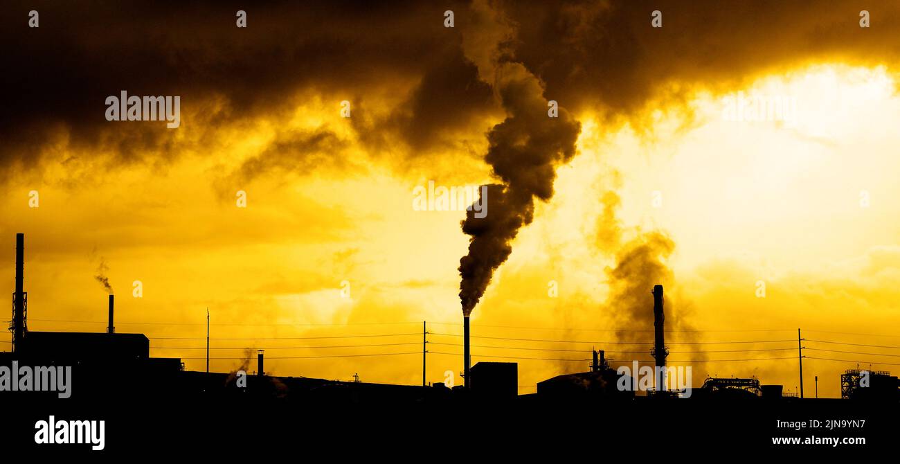 Pollution from smoke stack at a factory production bad for the ...