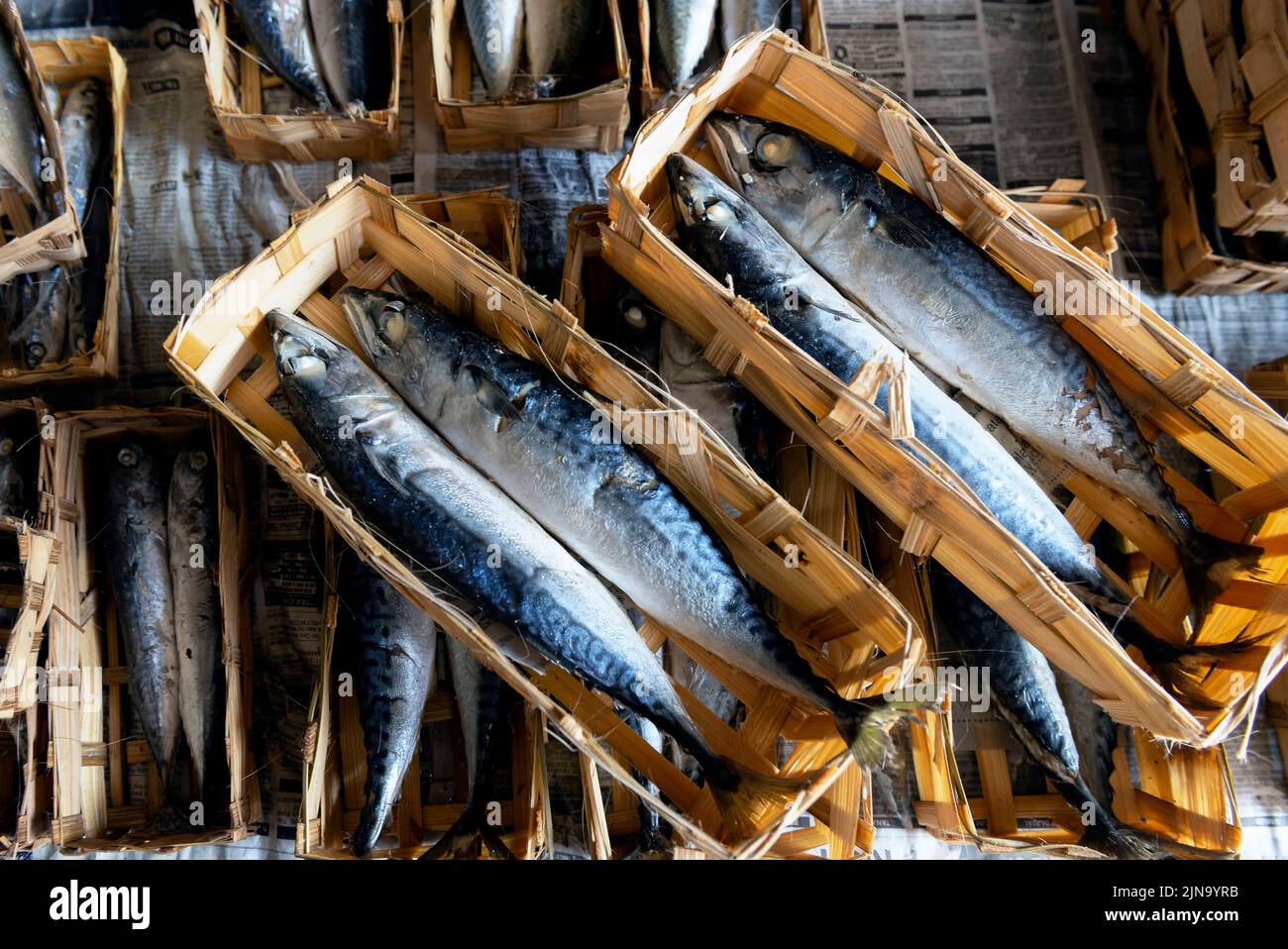 Baskets of salted fish Stock Photo - Alamy
