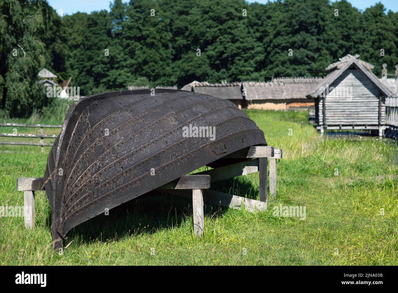 Sternberg, Germany. 10th Aug, 2022. View of the open-air grounds of the Archaeological Open-Air ...