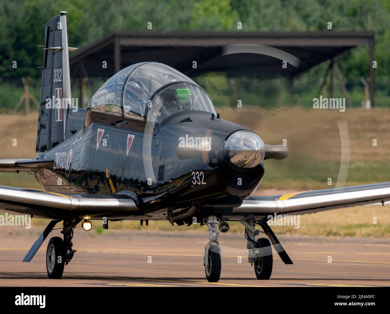 RAF Texan T6C ZM332 arrival at the Royal International Air Tattoo Stock ...