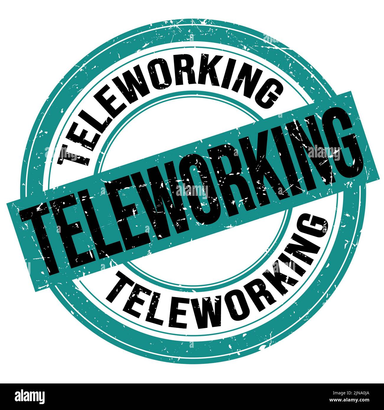 TELEWORKING text written on blue-black round grungy stamp sign Stock ...