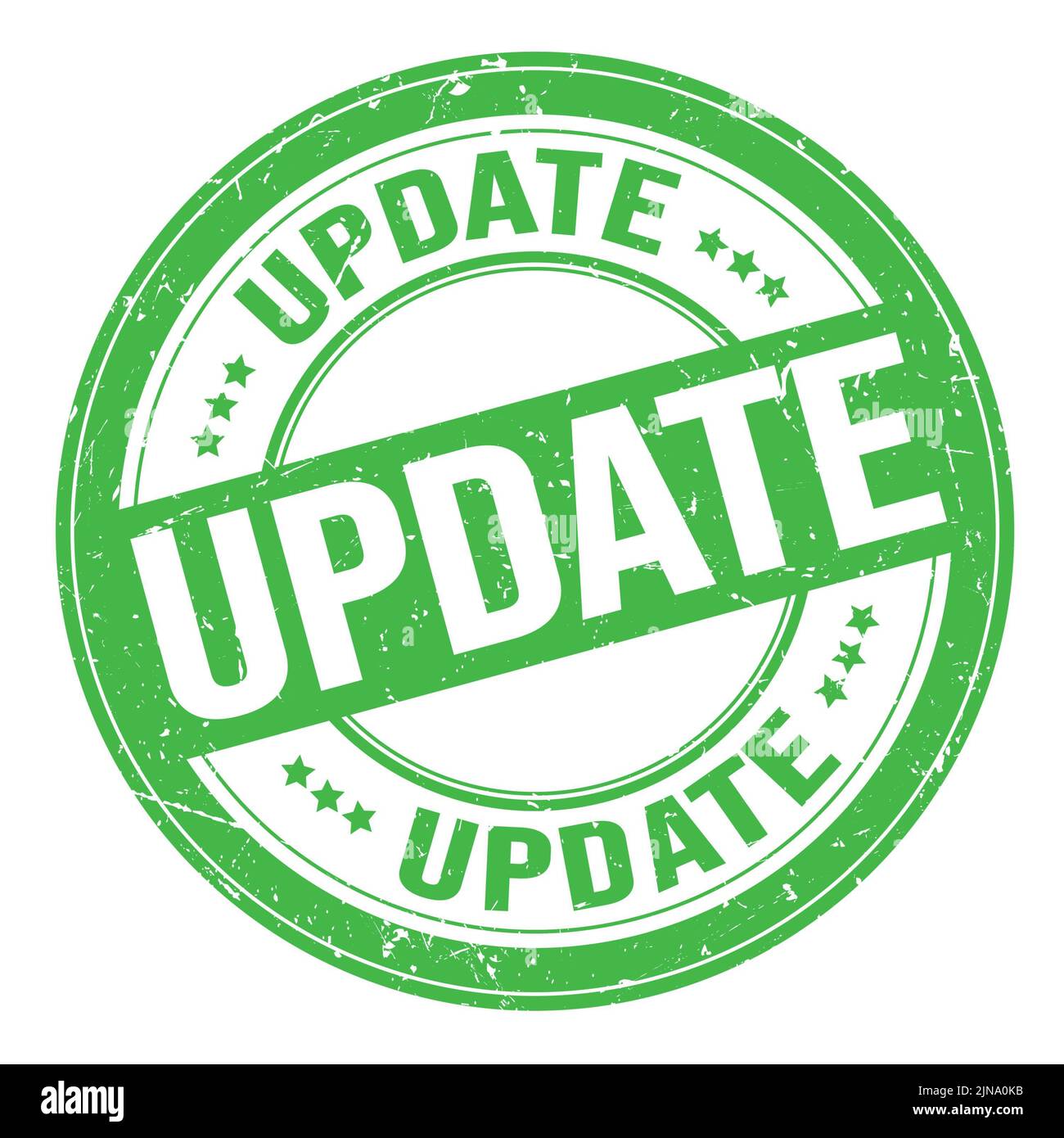 Update stamp sign round hi-res stock photography and images - Alamy