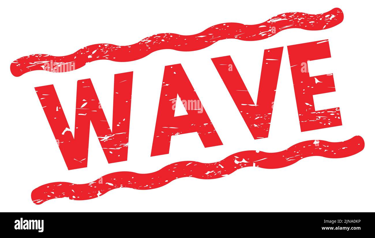 WAVE text written on red lines stamp sign Stock Photo - Alamy