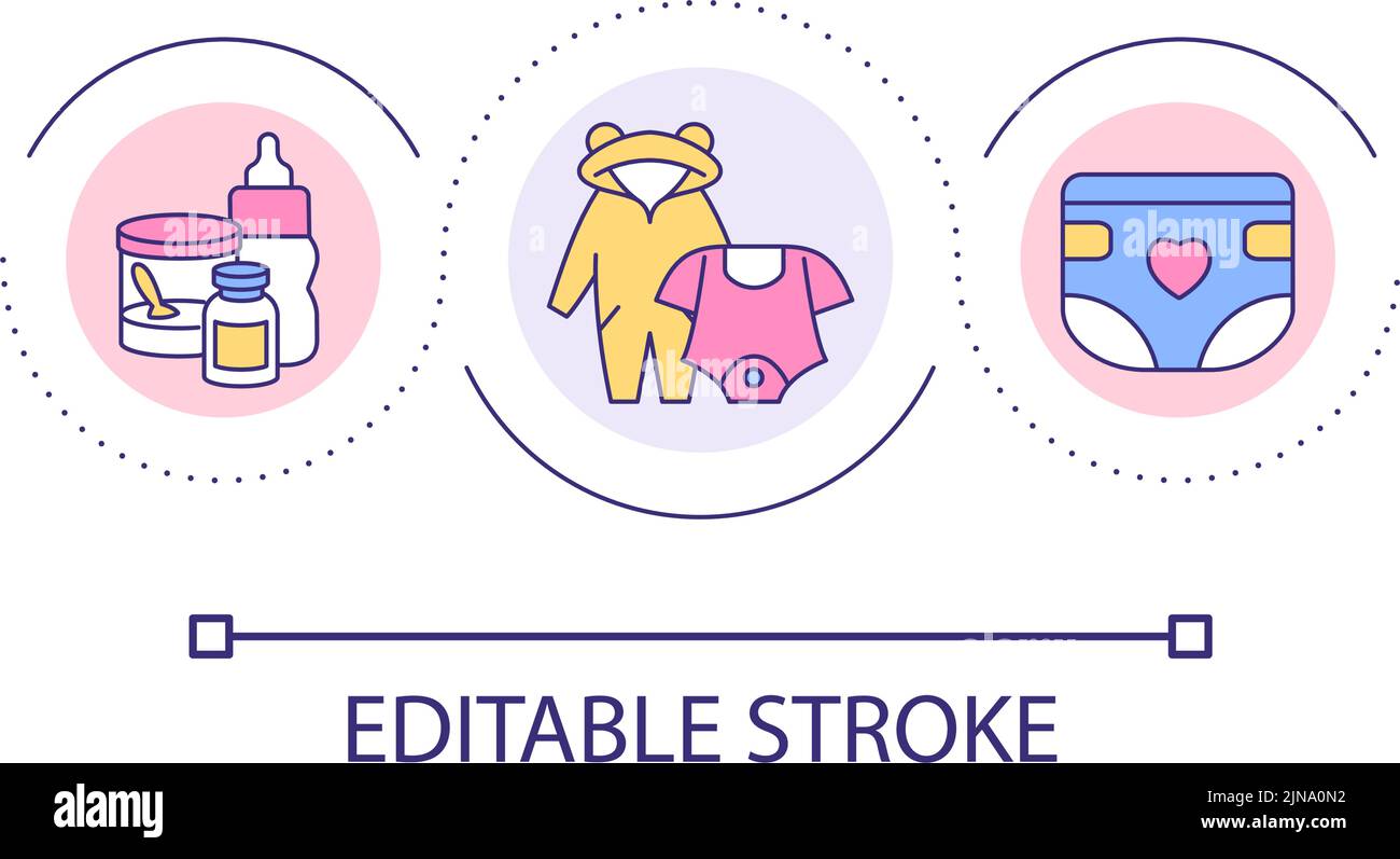 Purchasing baby essentials loop concept icon Stock Vector Image & Art ...