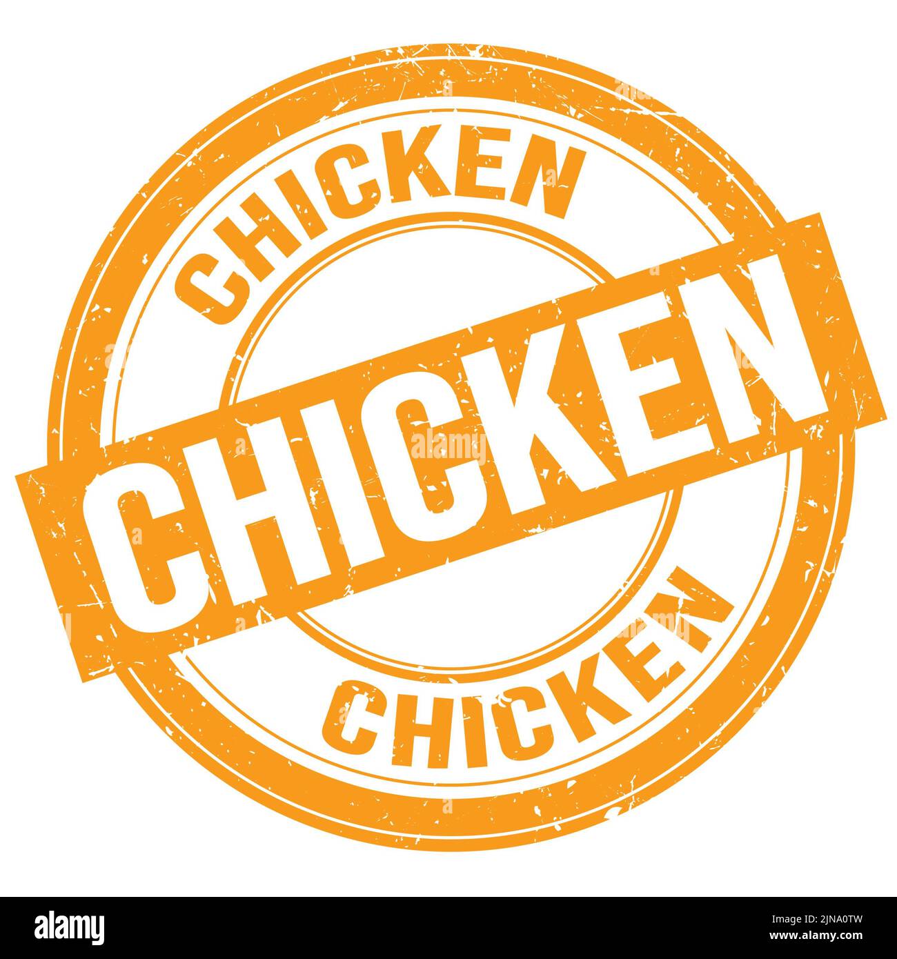 CHICKEN text written on orange round grungy stamp sign Stock Photo - Alamy