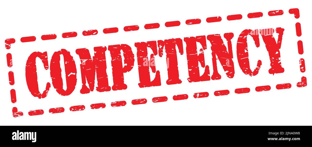 COMPETENCY text written on red dash stamp sign Stock Photo - Alamy