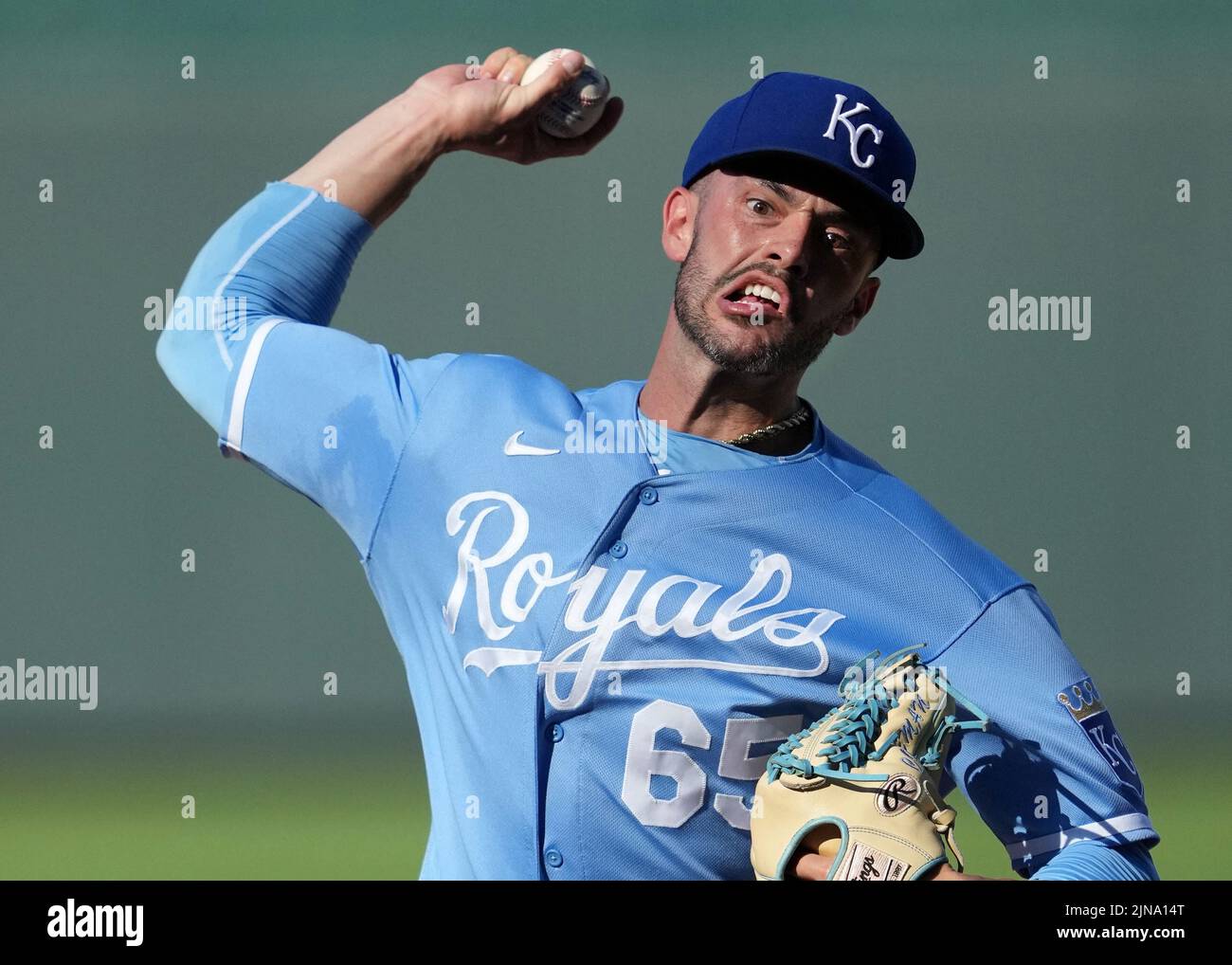 AUG 09, 2022: Kansas City Royals relief pitcher Dylan Coleman (65 ...