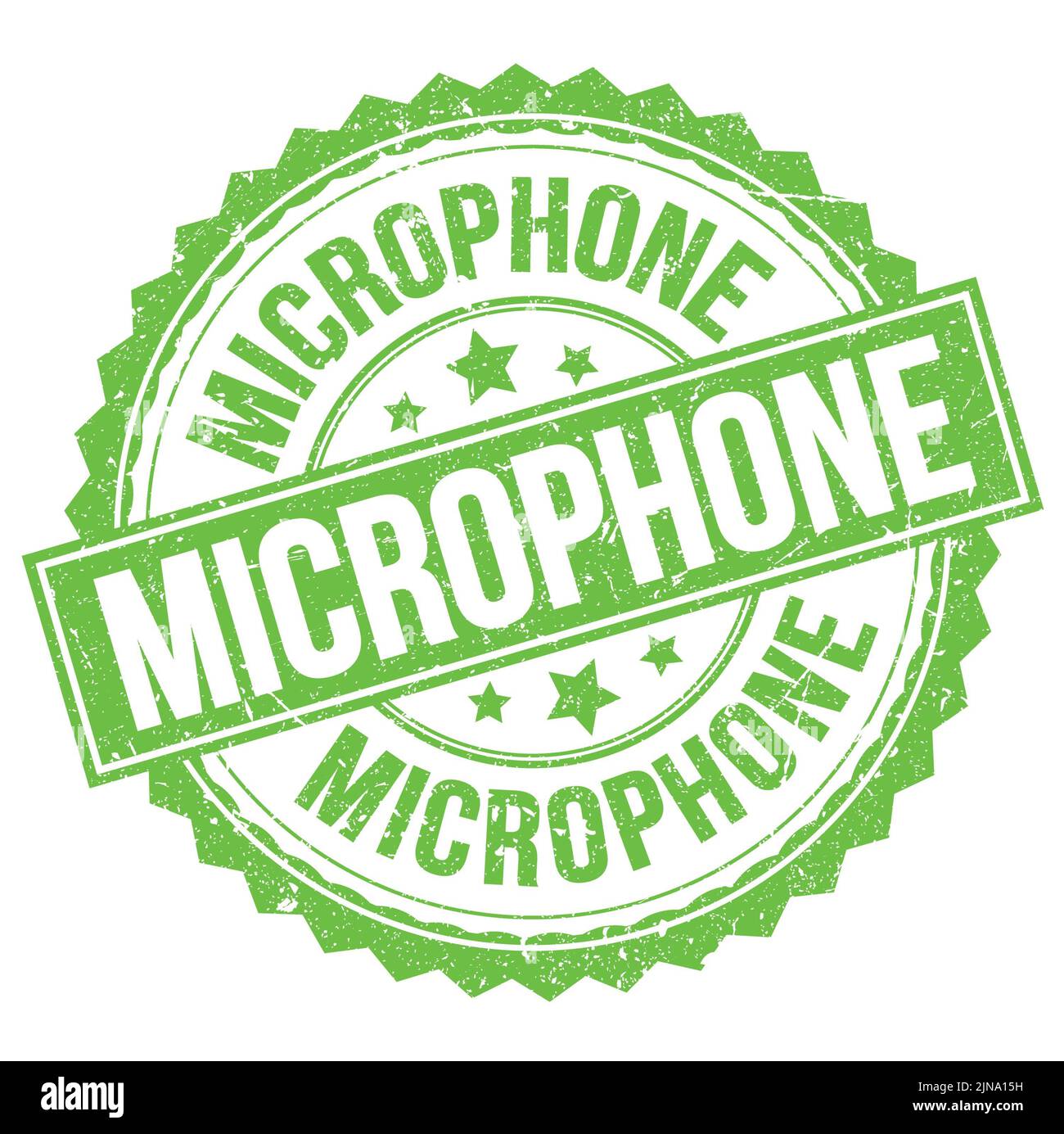 MICROPHONE text written on green round stamp sign Stock Photo - Alamy
