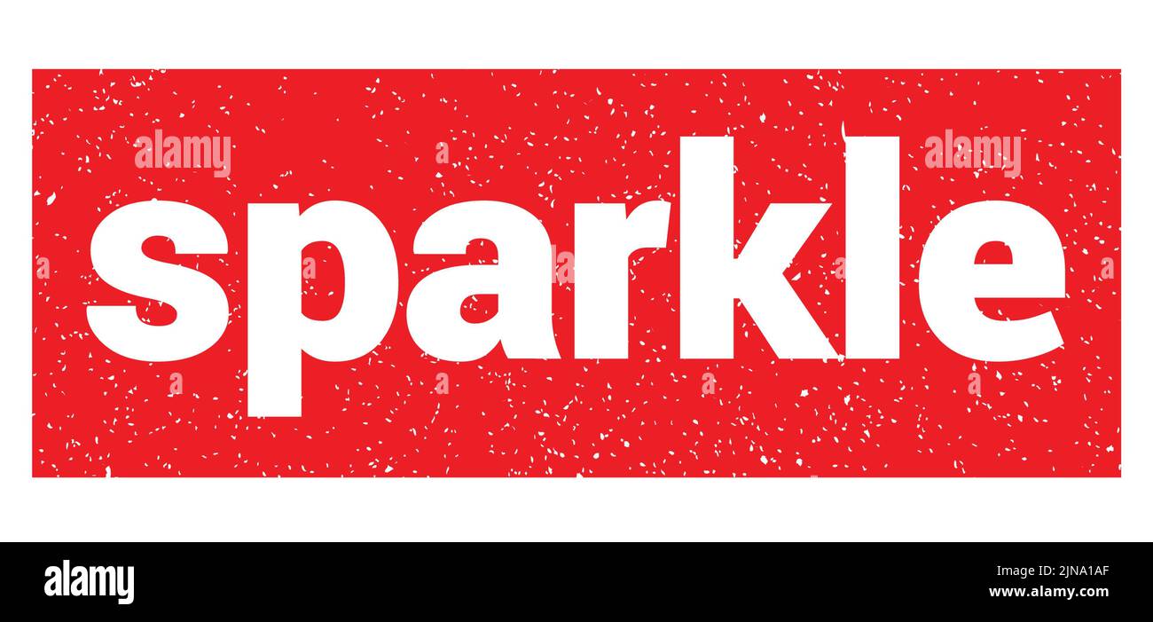 sparkle text written on red grungy stamp sign Stock Photo - Alamy