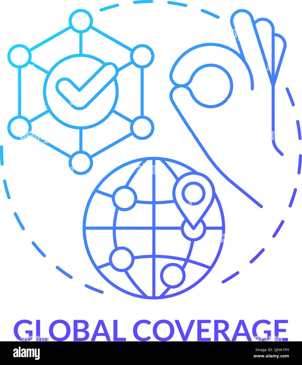 Global coverage blue gradient concept icon Stock Vector Image & Art - Alamy