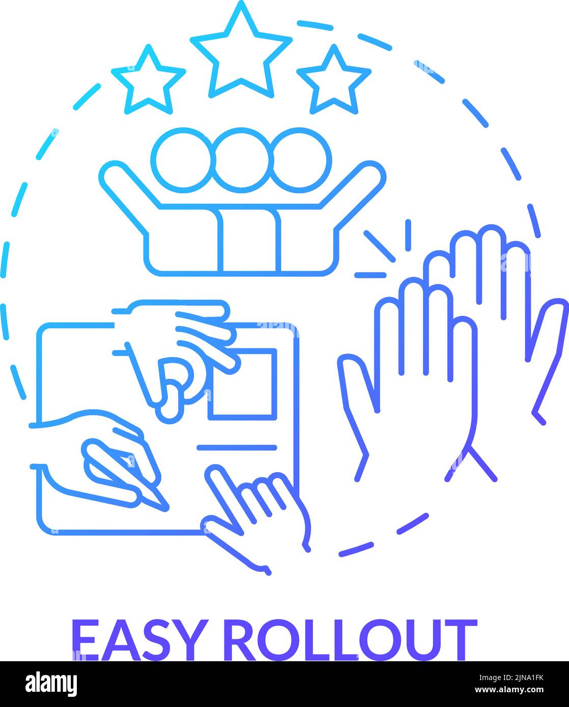 Easy rollout blue gradient concept icon Stock Vector Image & Art - Alamy