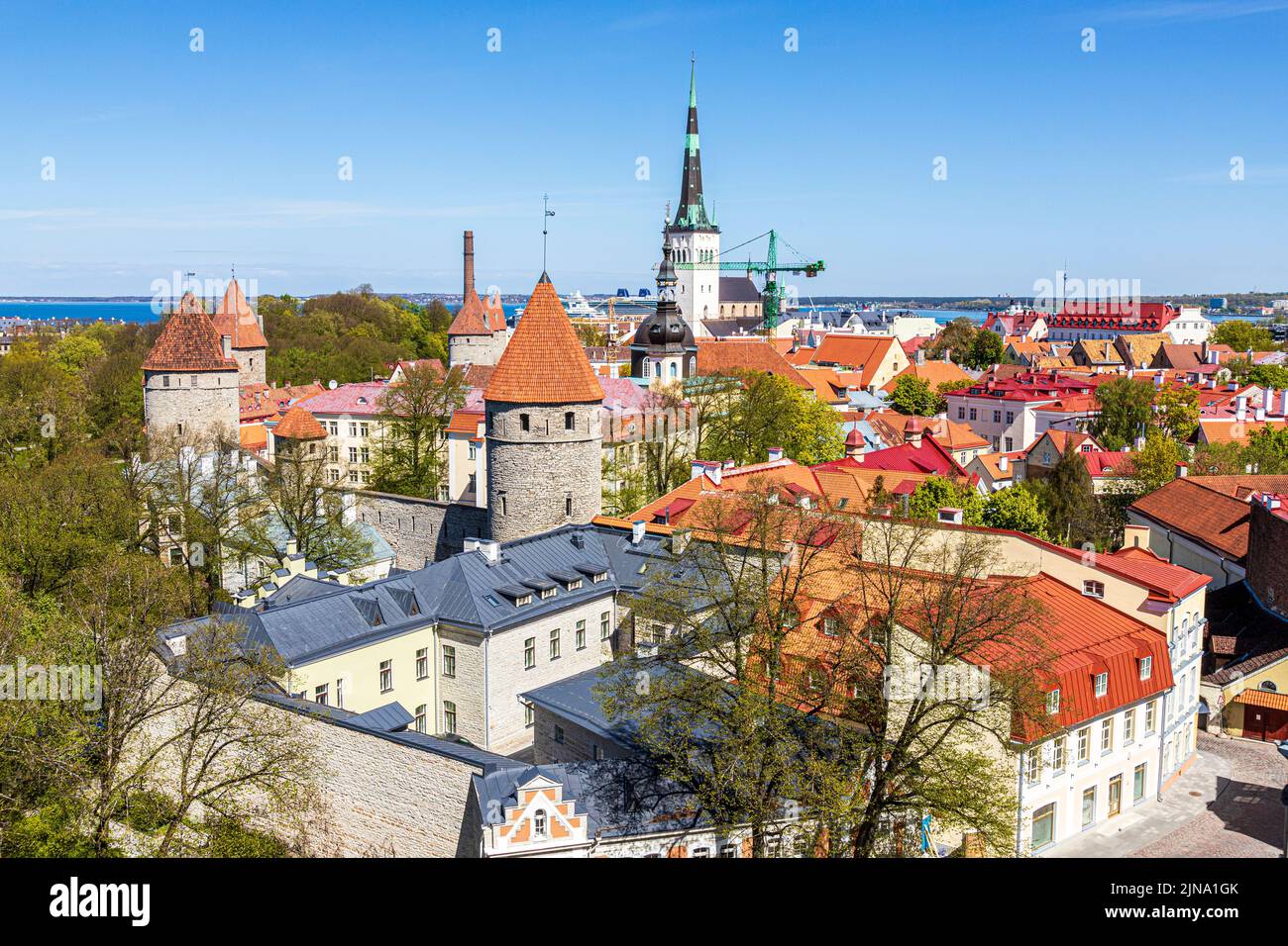 Looking out from the Upper Town over the rooves of the old town of ...