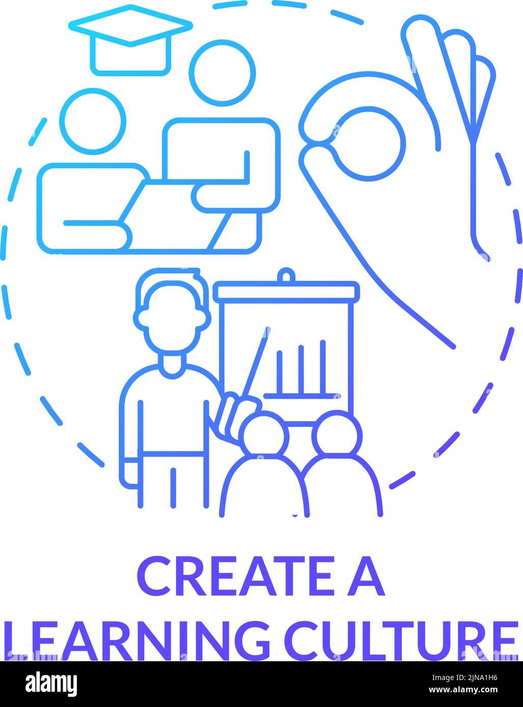 Create learning culture blue gradient concept icon Stock Vector Image ...