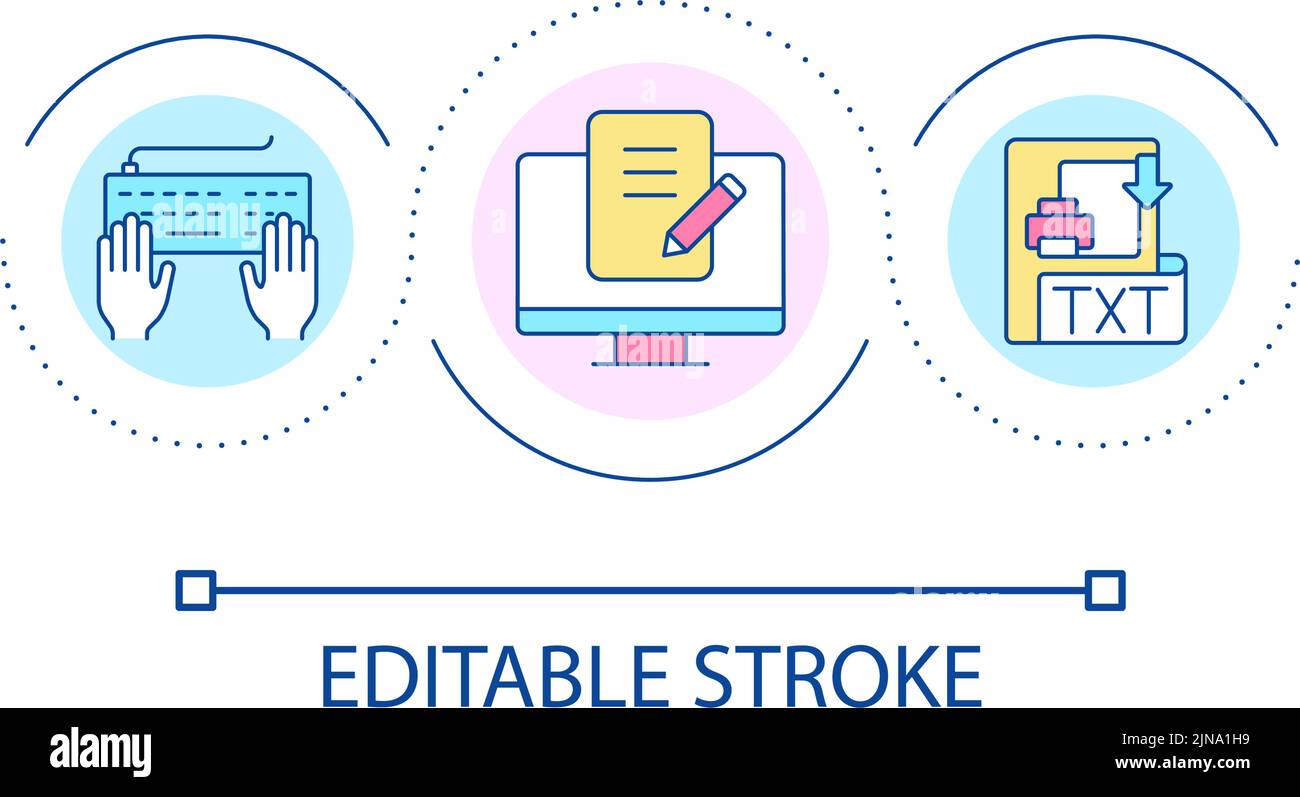 Digital writing skills loop concept icon Stock Vector Image & Art - Alamy