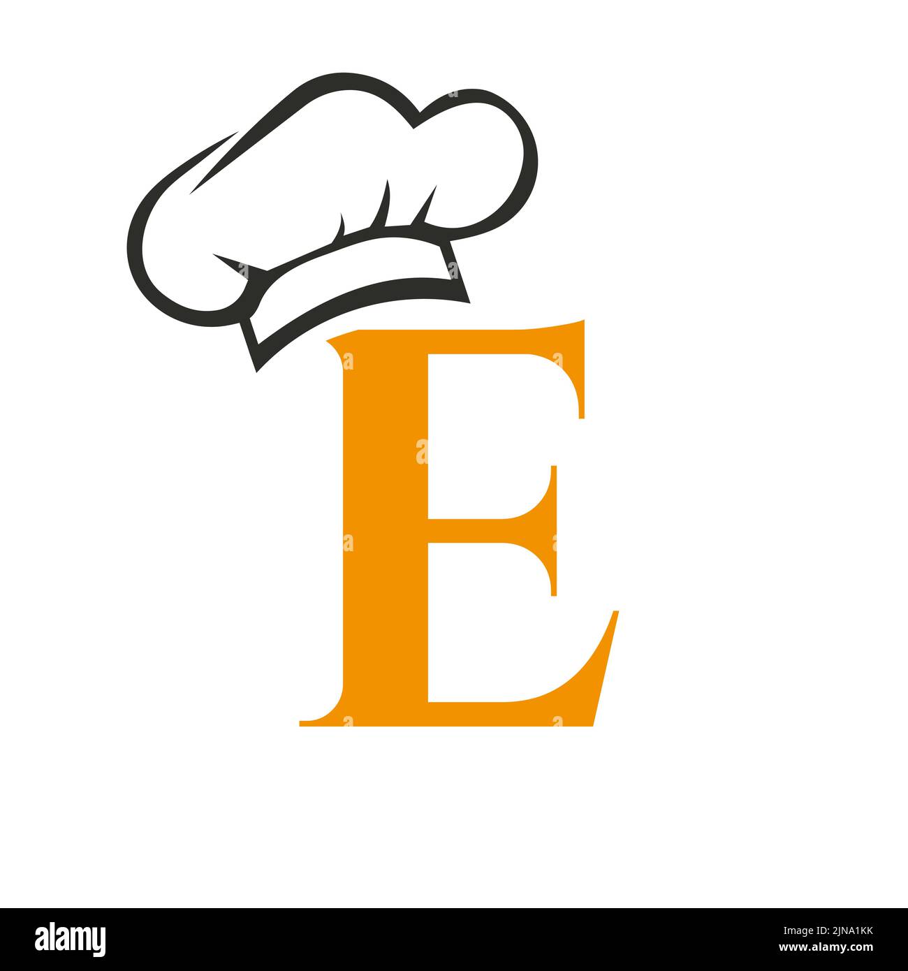 Letter E Restaurant Logo Concept with Chef Hat Vector Template ...