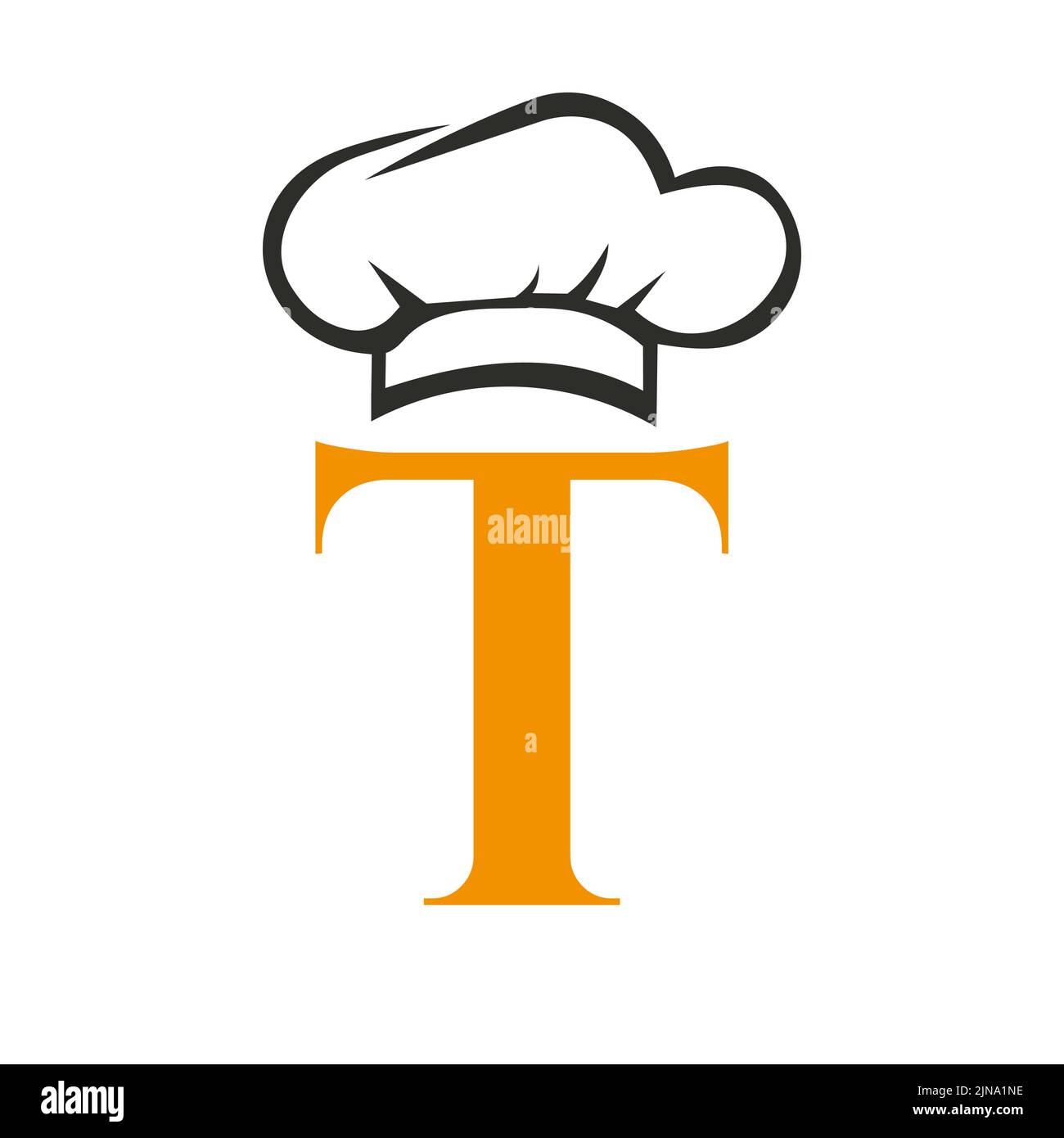 Letter T Restaurant Logo Concept with Chef Hat Vector Template ...