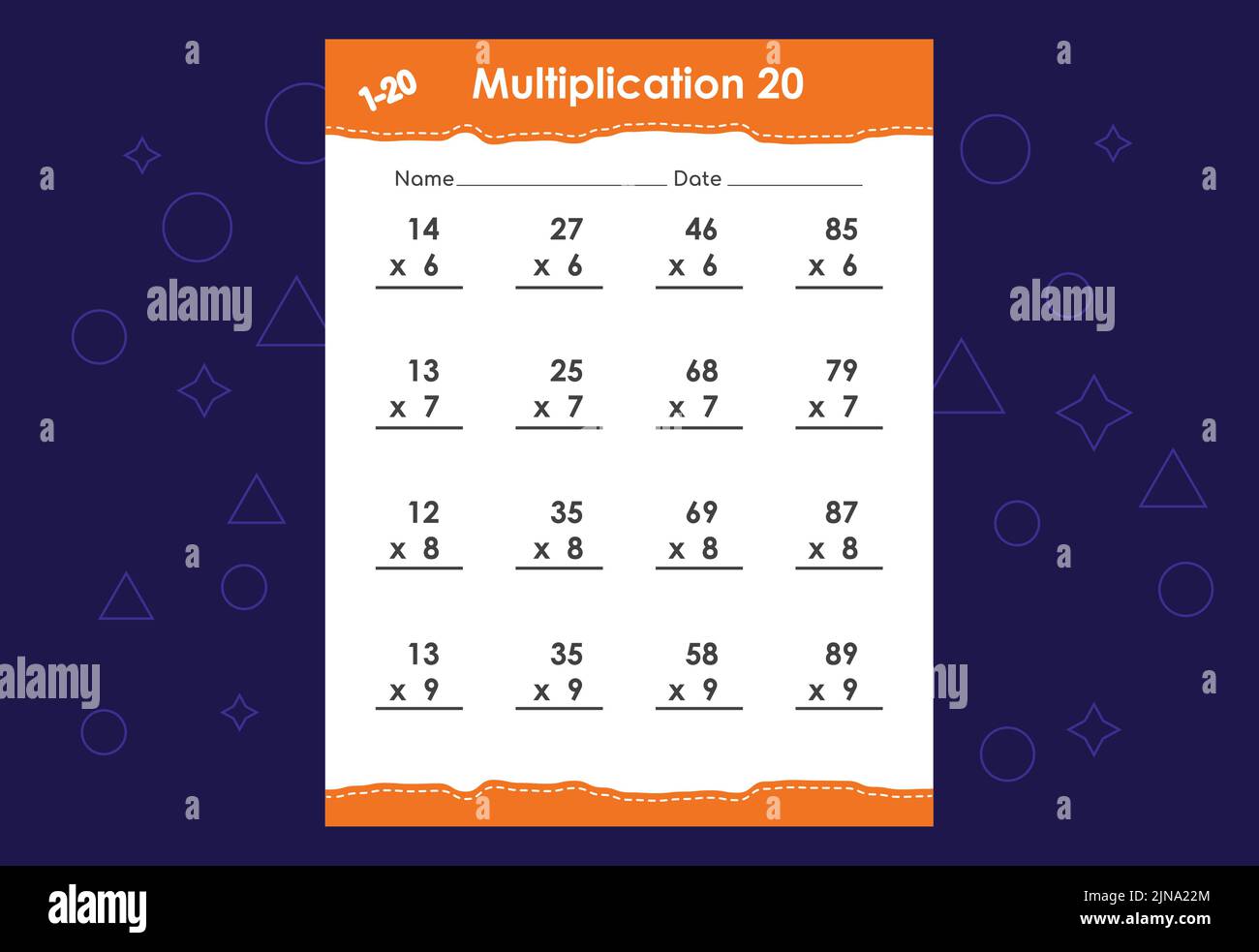 Basic math multiplication for kids. An educational worksheet for kids ...