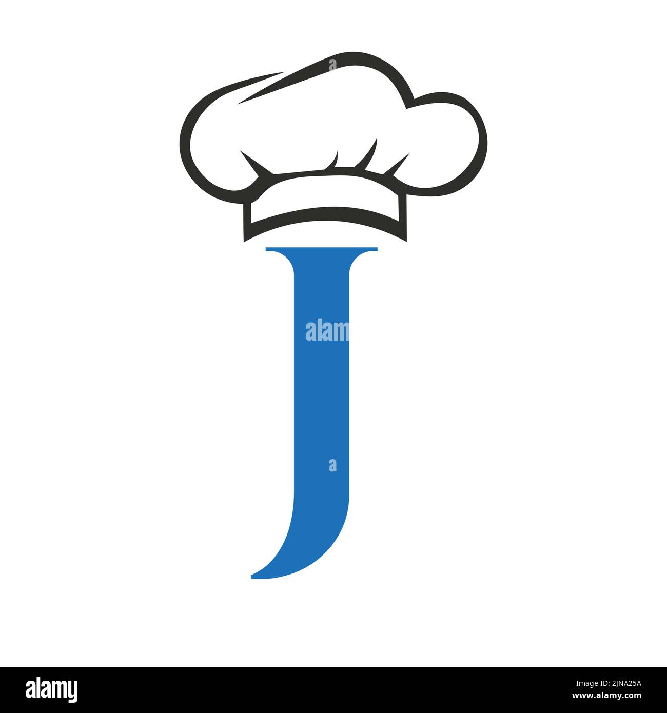 Letter J Restaurant Logo Concept with Chef Hat Vector Template ...