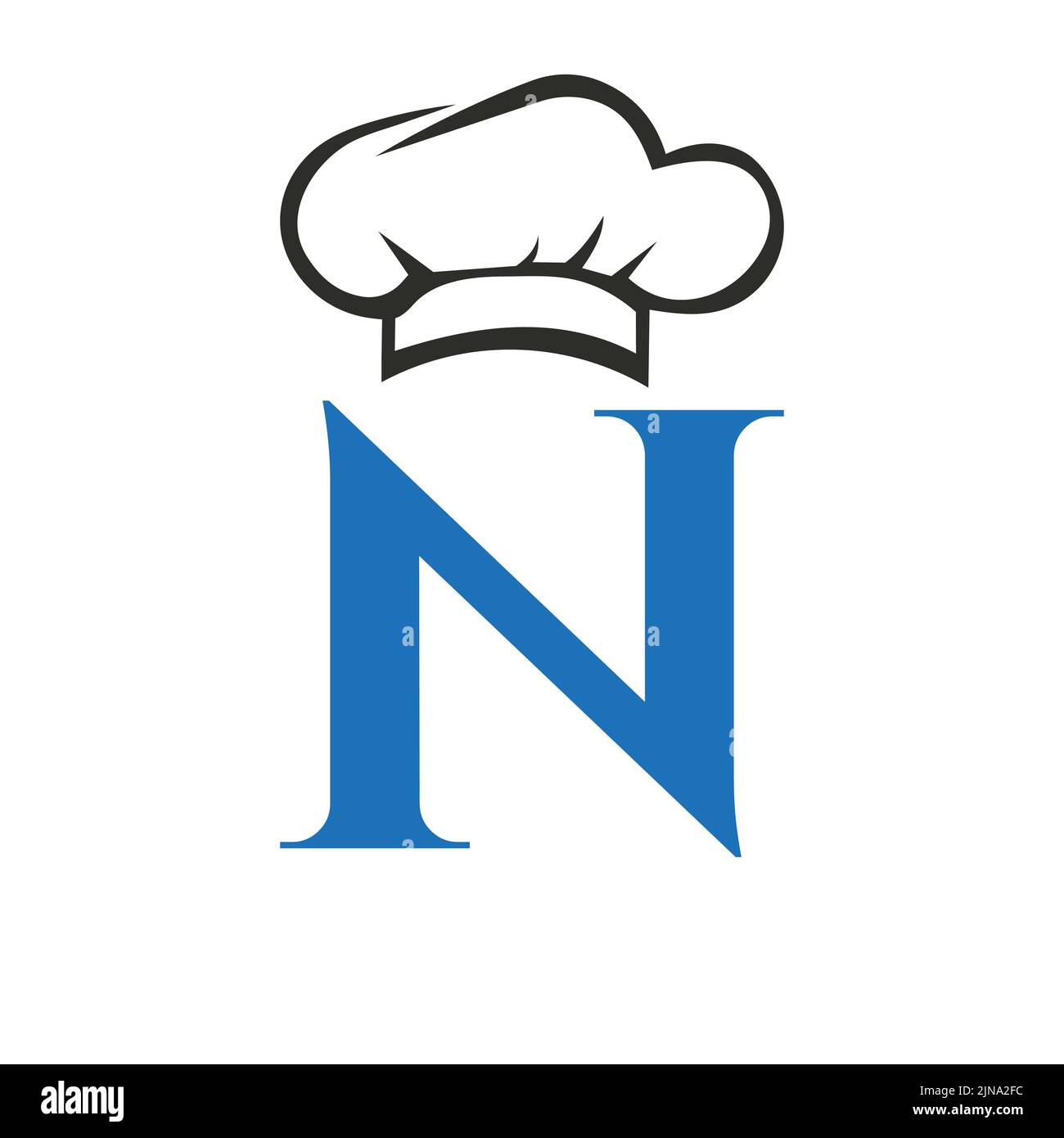 Letter N Restaurant Logo Concept with Chef Hat Vector Template ...