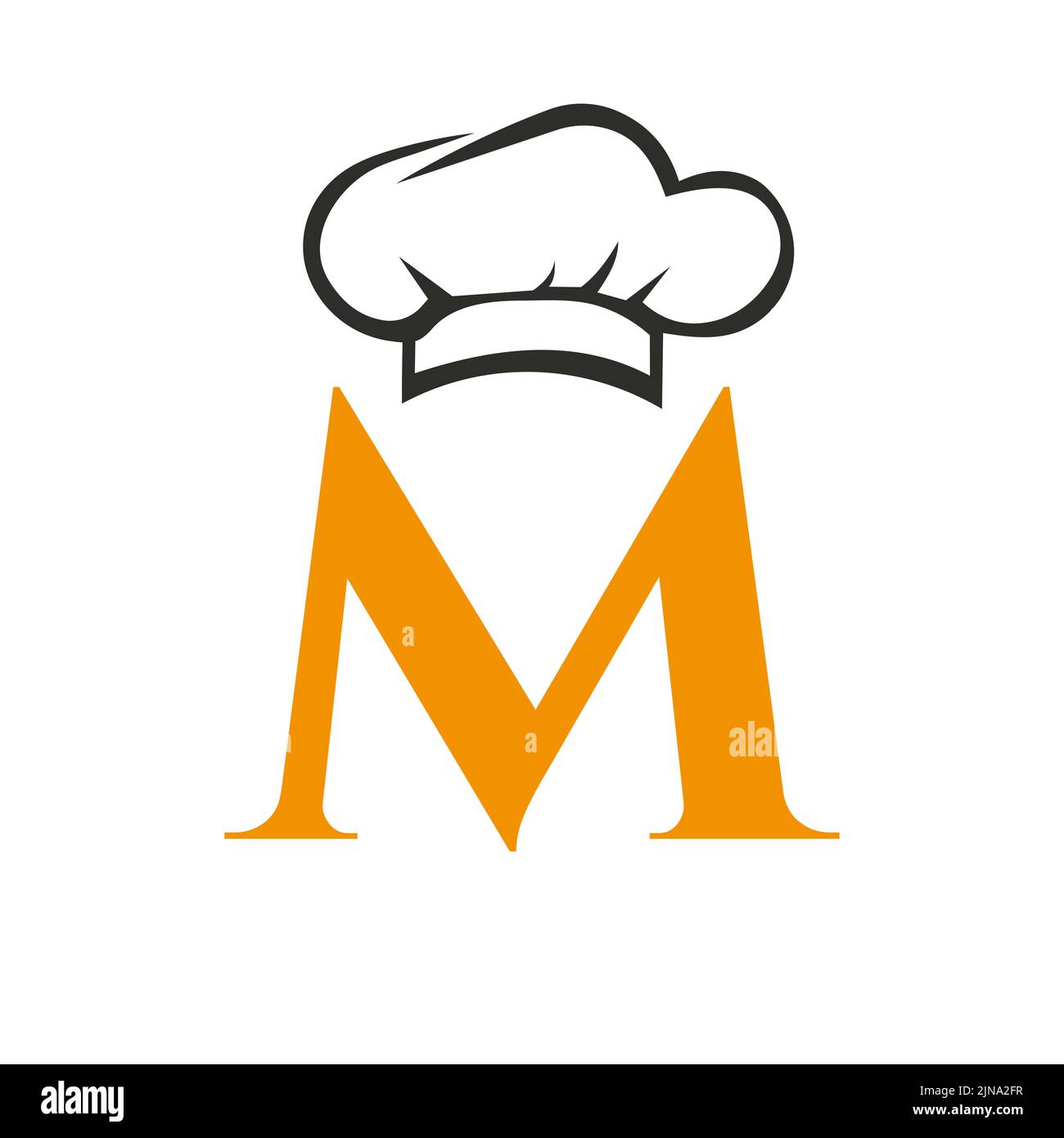 Letter M Restaurant Logo Concept with Chef Hat Vector Template ...