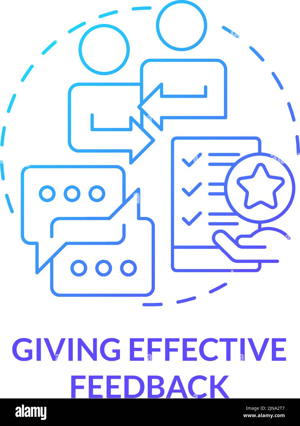 Giving effective feedback blue gradient concept icon Stock Vector Image ...