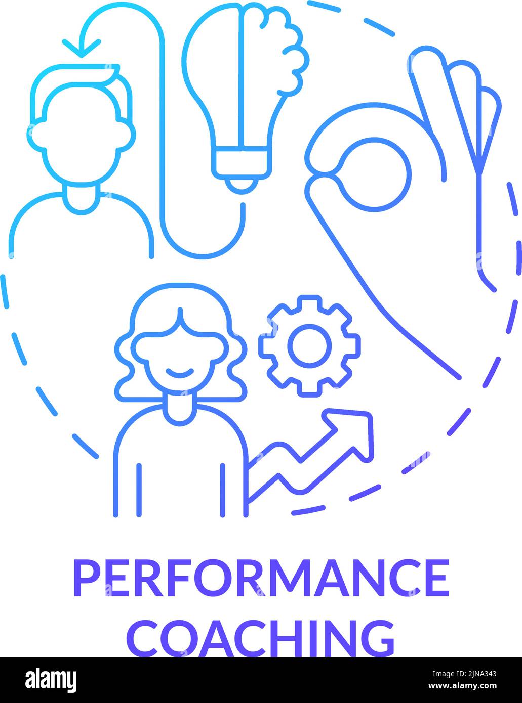 Performance coaching blue gradient concept icon Stock Vector Image ...