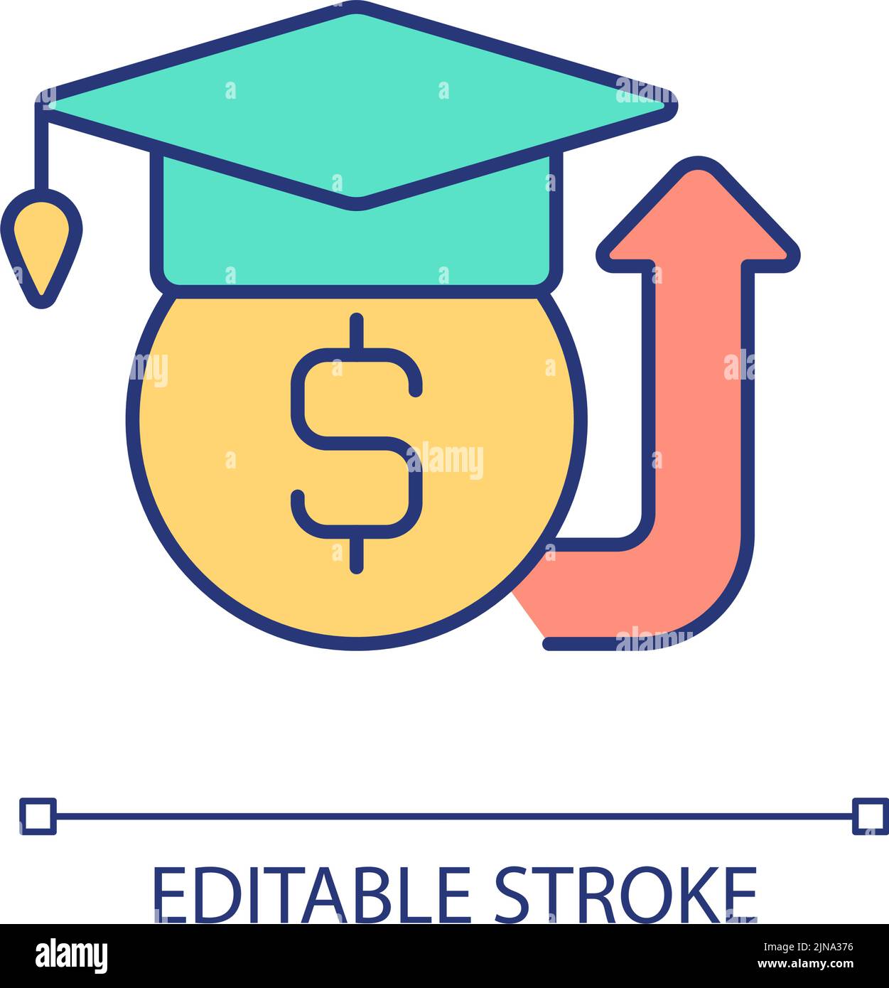 Rise of education costs RGB color icon Stock Vector Image & Art - Alamy